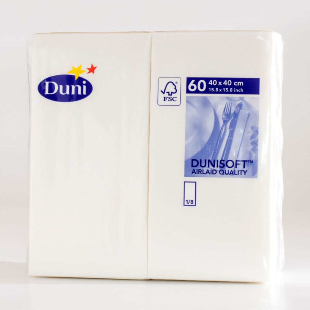 Airlaid : Dunisoft Airlaid White 40cm 8-Fold Dinner Napkins ...