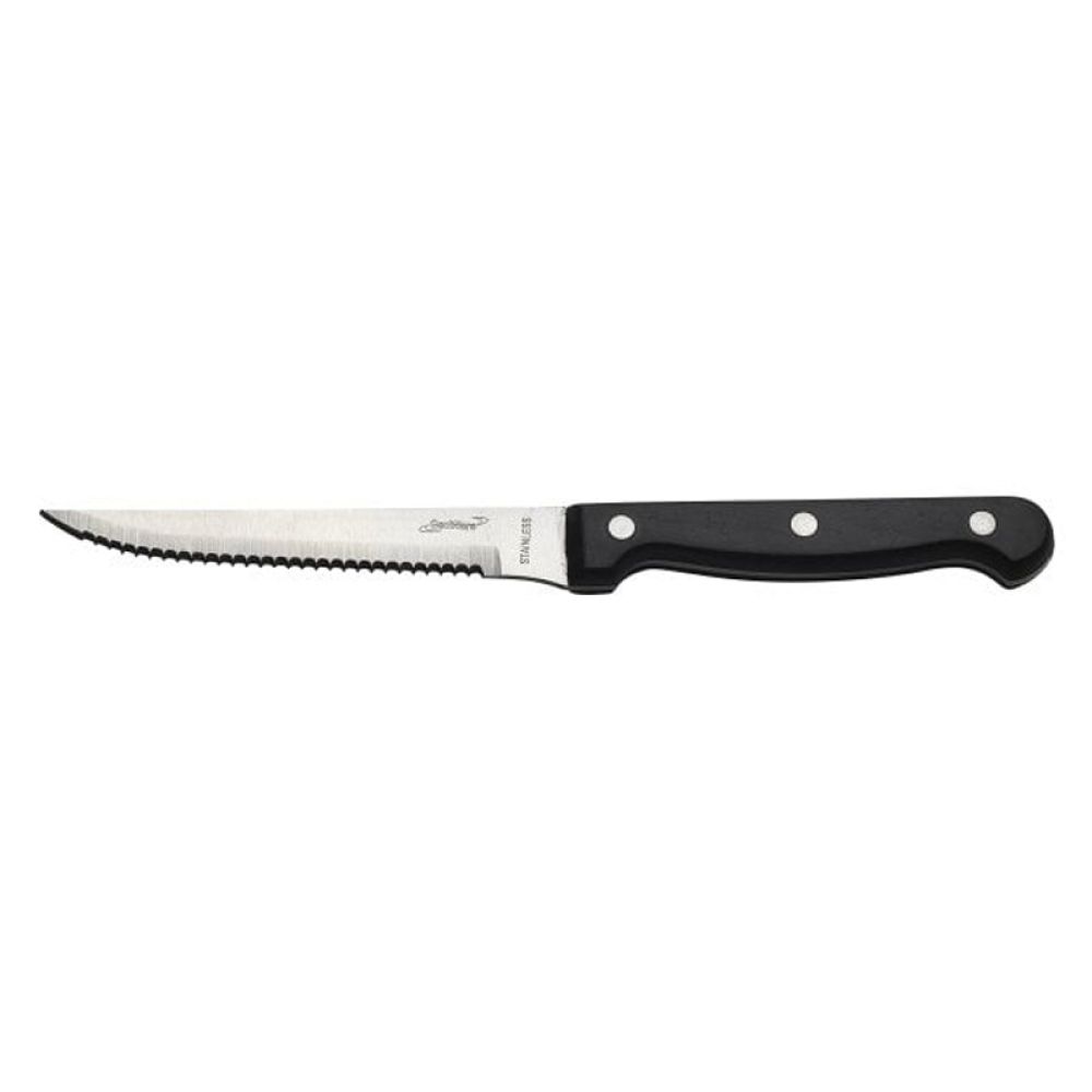 Knives : Genware Steak Knife - Black Poly Handle - Box of 12
