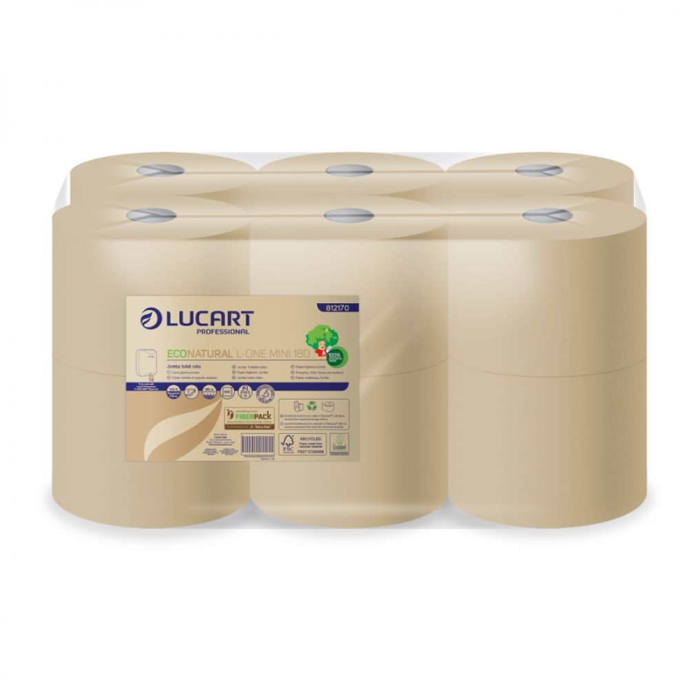 Toilet Rolls & Dispensers : Lucart EcoNatural L-One Mini ...