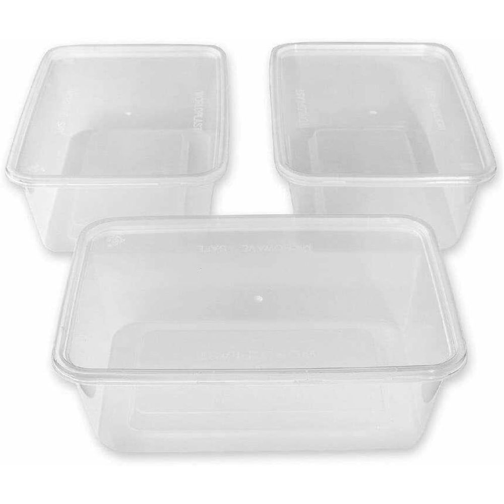 Takeaway Food : Plastic Microwave Container & Lid 650ml ...
