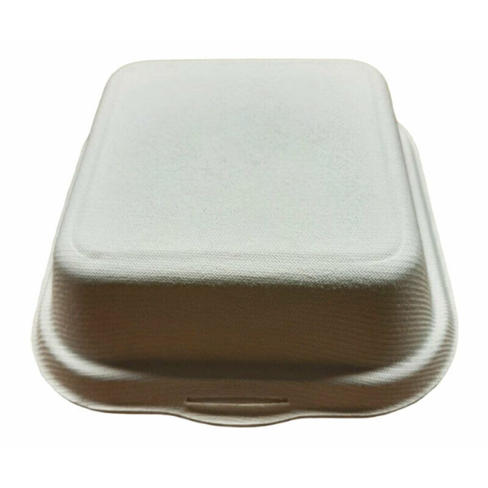 Takeaway Food : White Bagasse Clamshell Box - 153 x 153mm ...