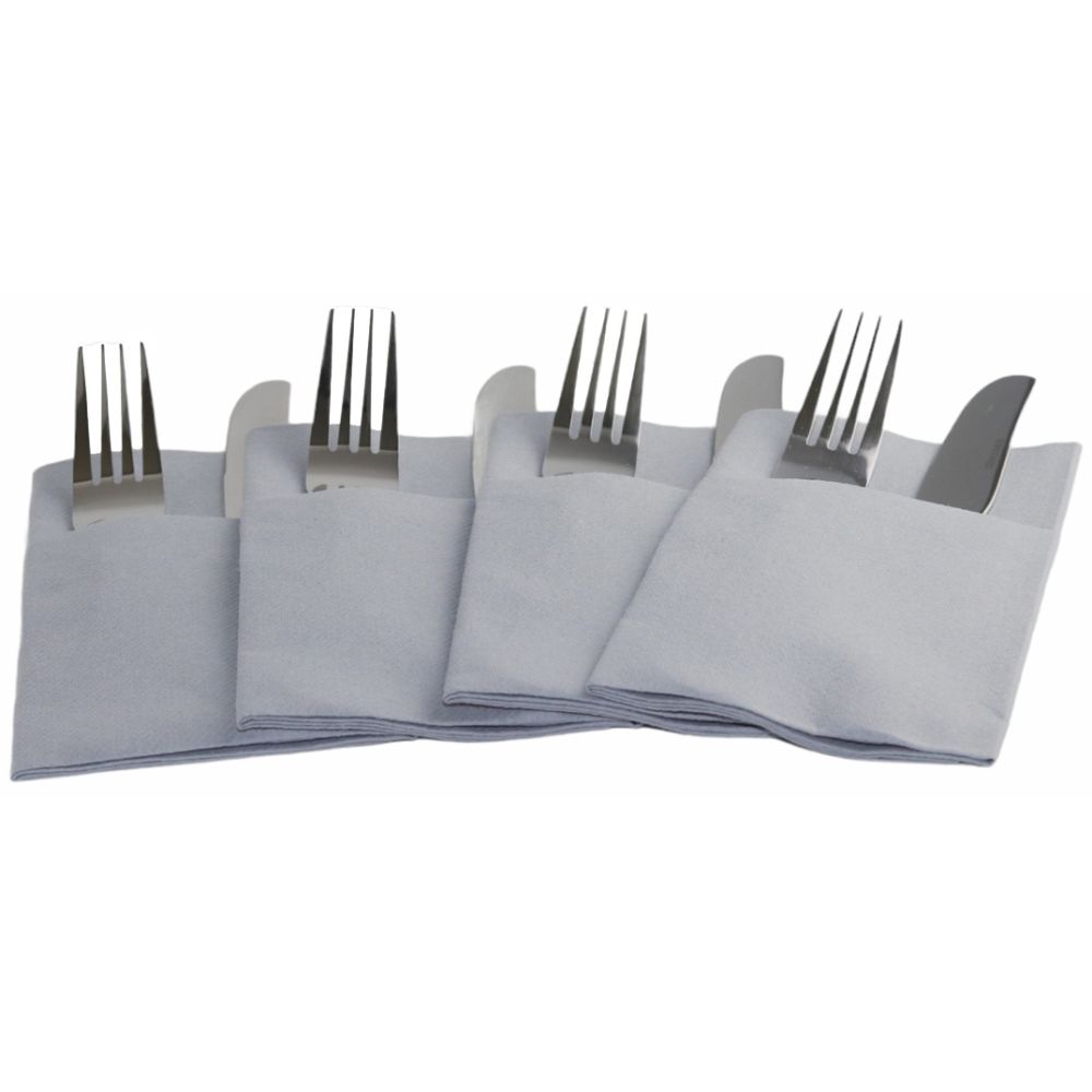 Airlaid : Grey Pocket Napkins Luxury Linen Feel Airlaid Paper ...